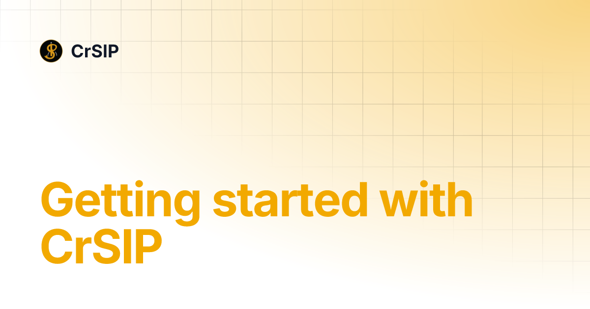 Getting started with CrSIP | CrSIP